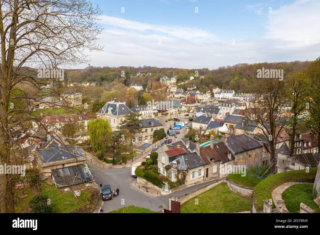 The town of Pierrefonds in Picardy which is famous for it's restored ...