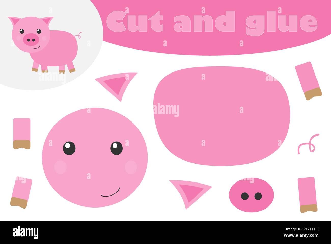 Pig in cartoon style, education game for the development of preschool ...