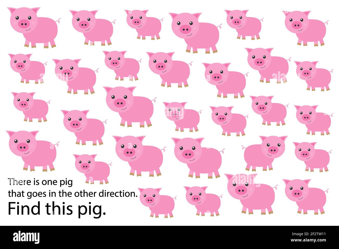 Find pig that goes in other direction, education puzzle game for ...