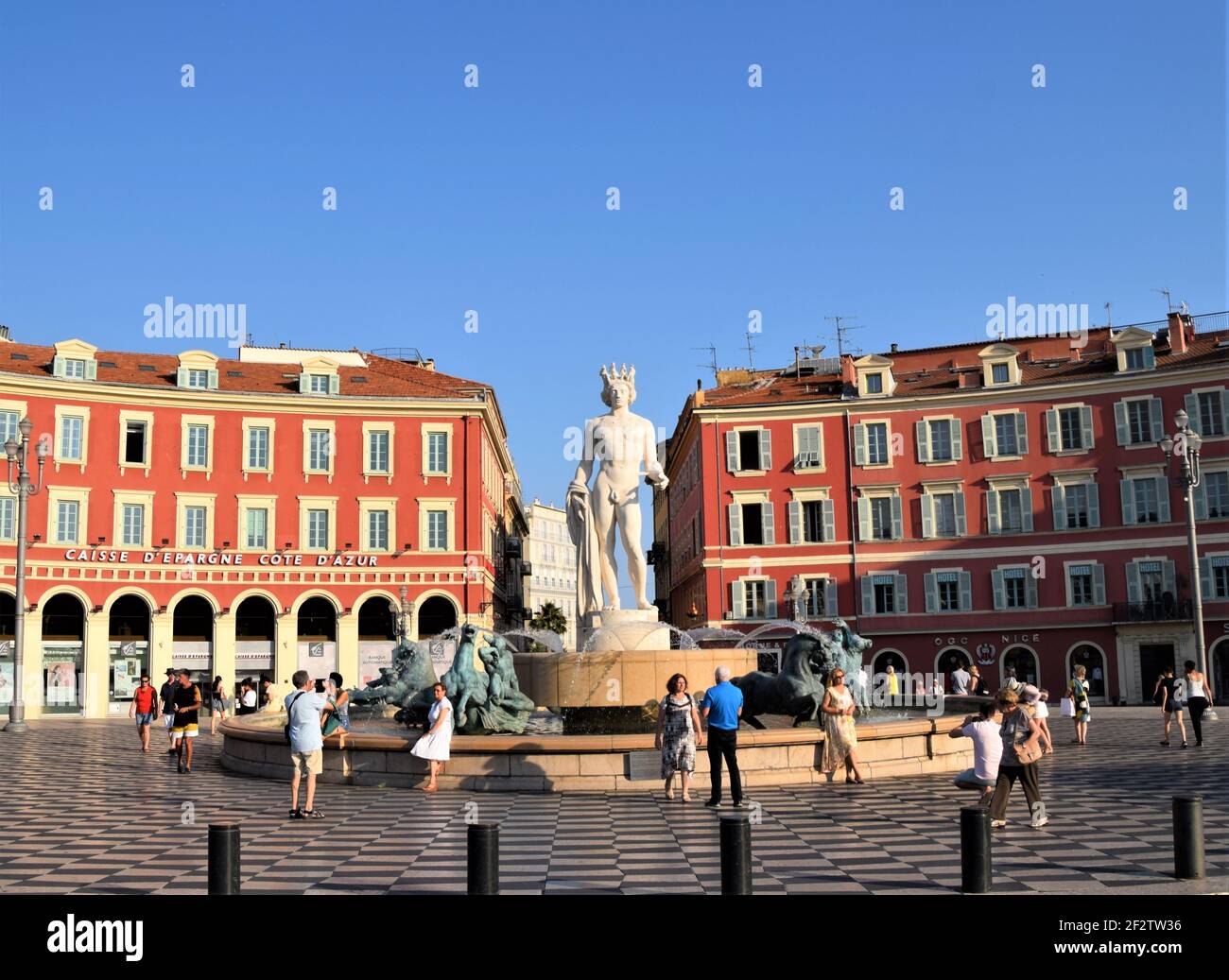 Apollo statue at Place Massena, Nice, South of France, 2019. Credit ...