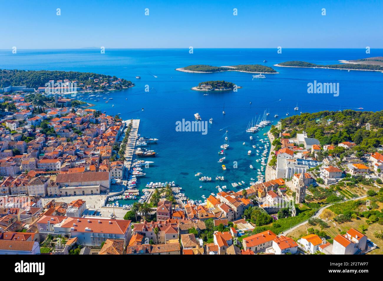 Aerial view of Hvar and Pakleni islands in Croatia Stock Photo - Alamy