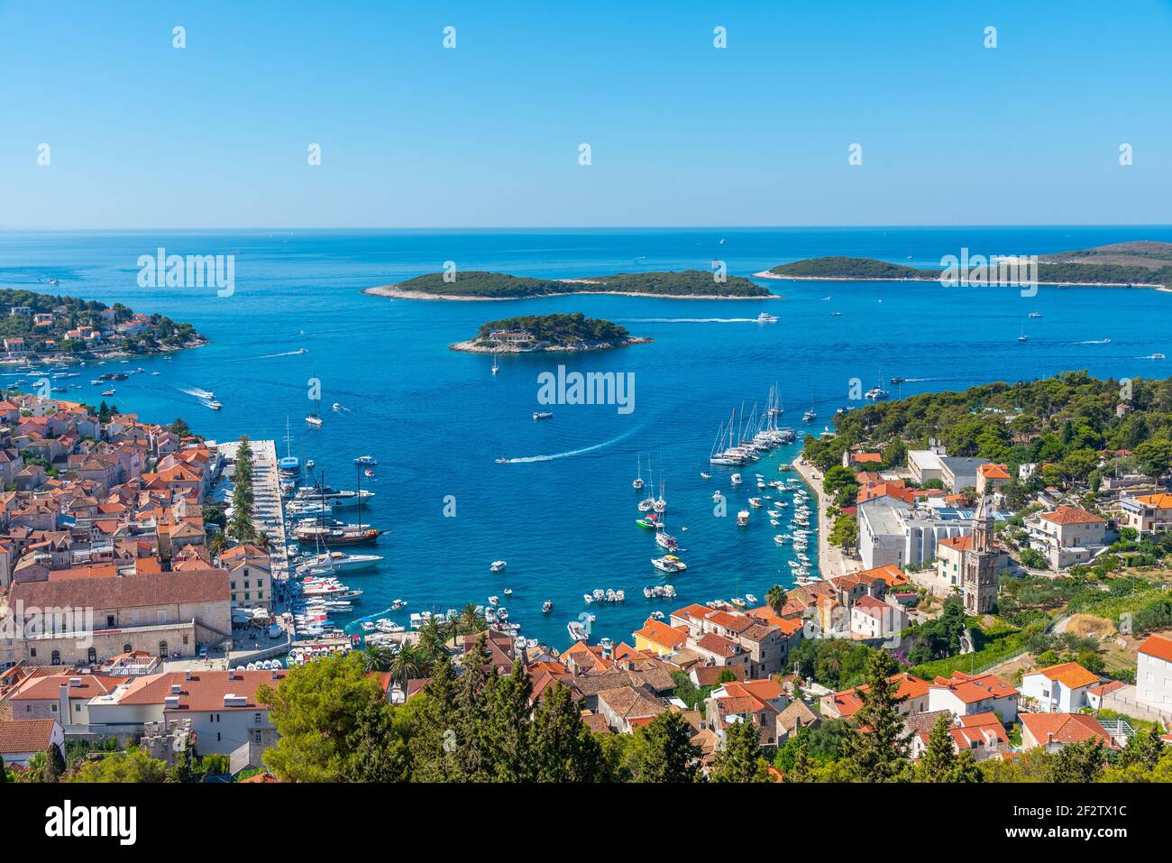 Aerial view of Hvar and Pakleni islands in Croatia Stock Photo - Alamy