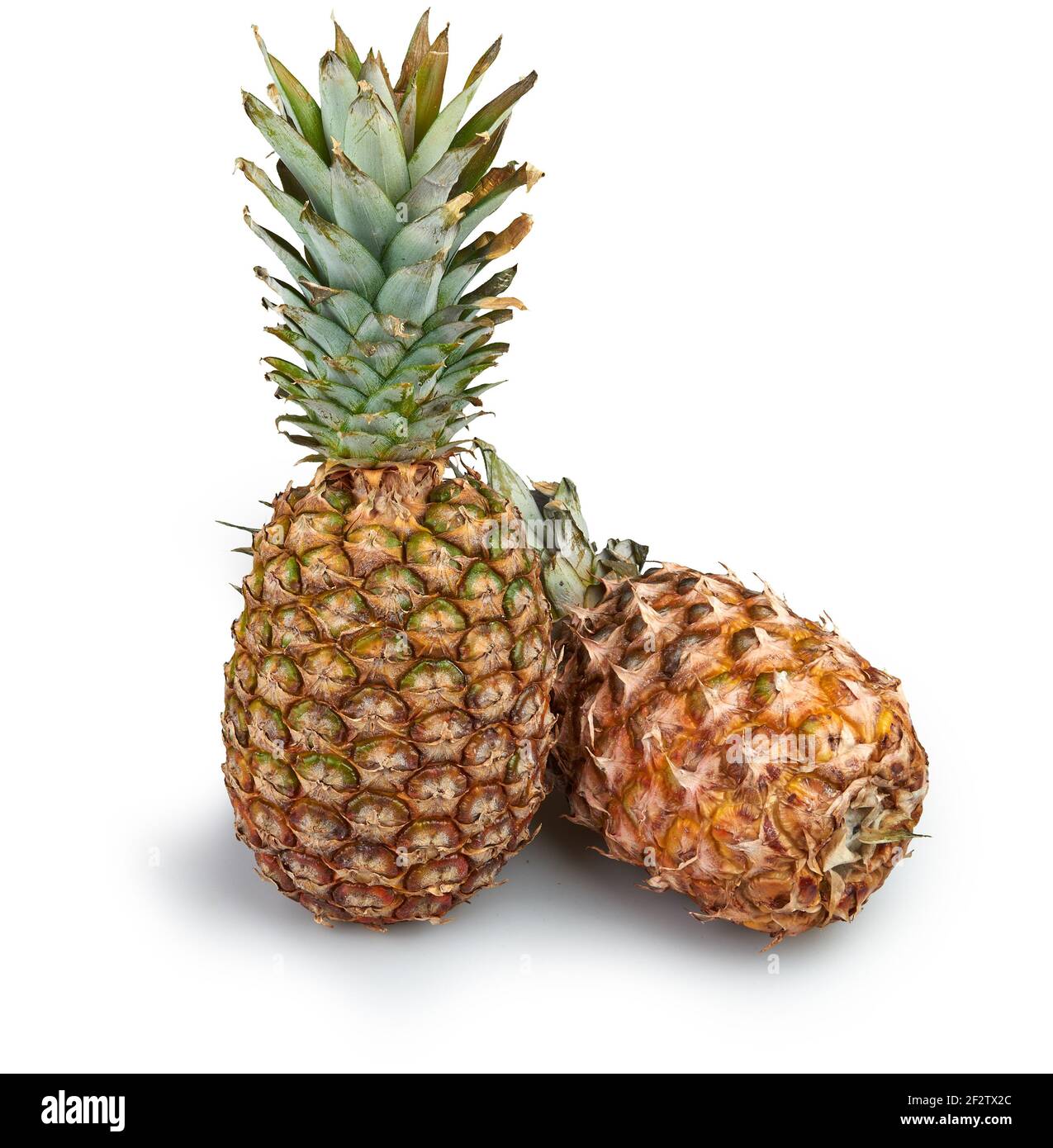 Two Fresh pineapple isolated on white background Stock Photo - Alamy