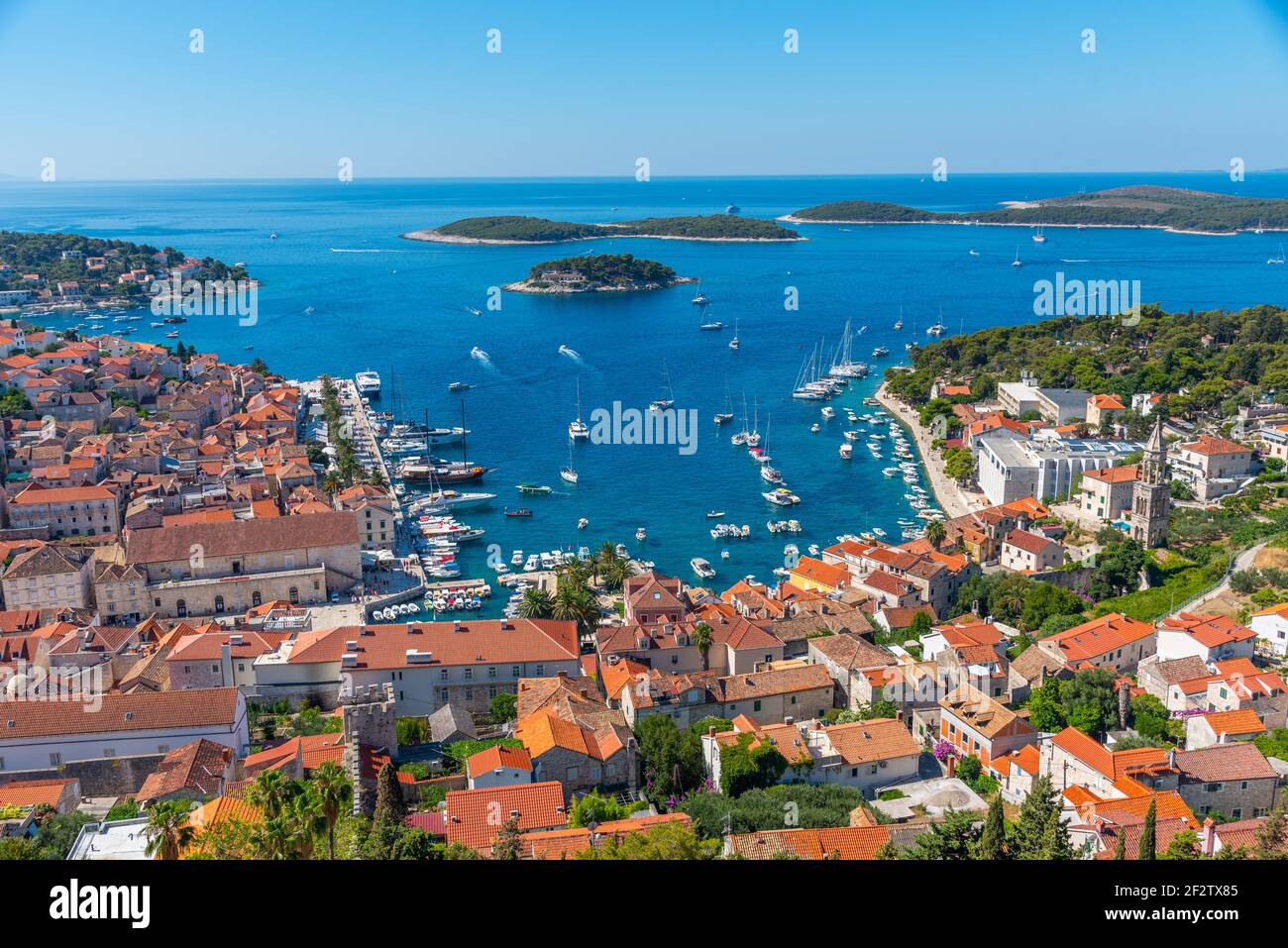 Aerial view of Hvar and Pakleni islands in Croatia Stock Photo - Alamy