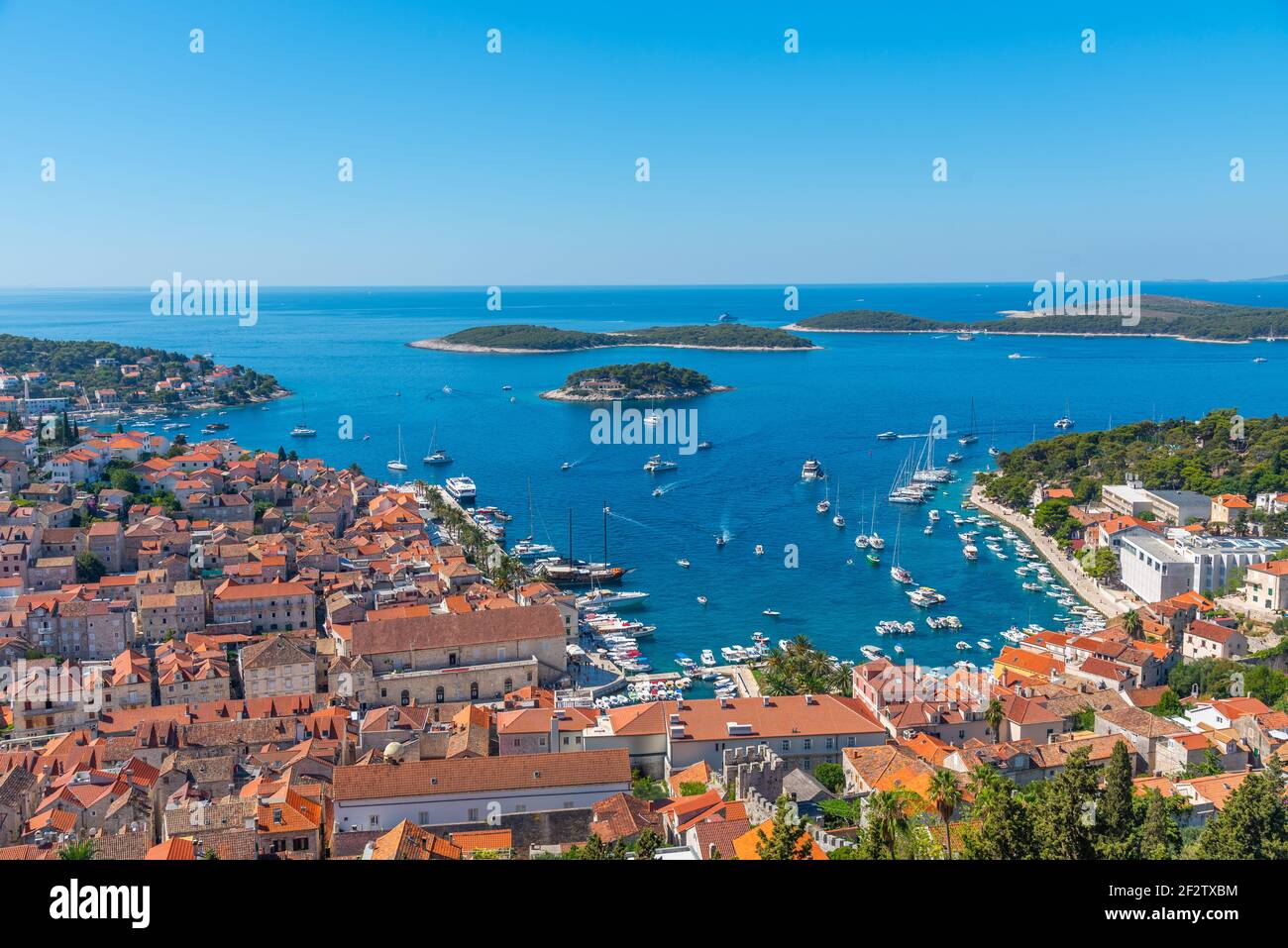 Aerial view of Hvar and Pakleni islands in Croatia Stock Photo - Alamy