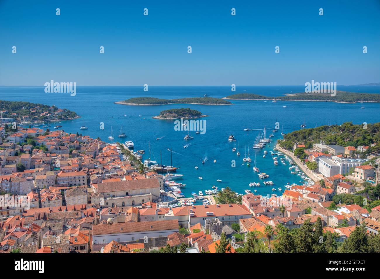 Aerial view of Hvar and Pakleni islands in Croatia Stock Photo - Alamy