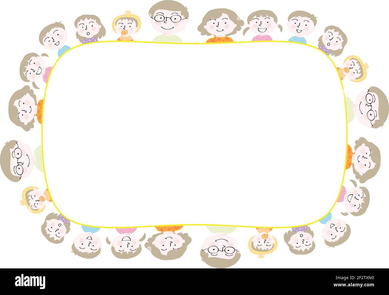 vector cartoon family border frame card background Stock Vector Image ...