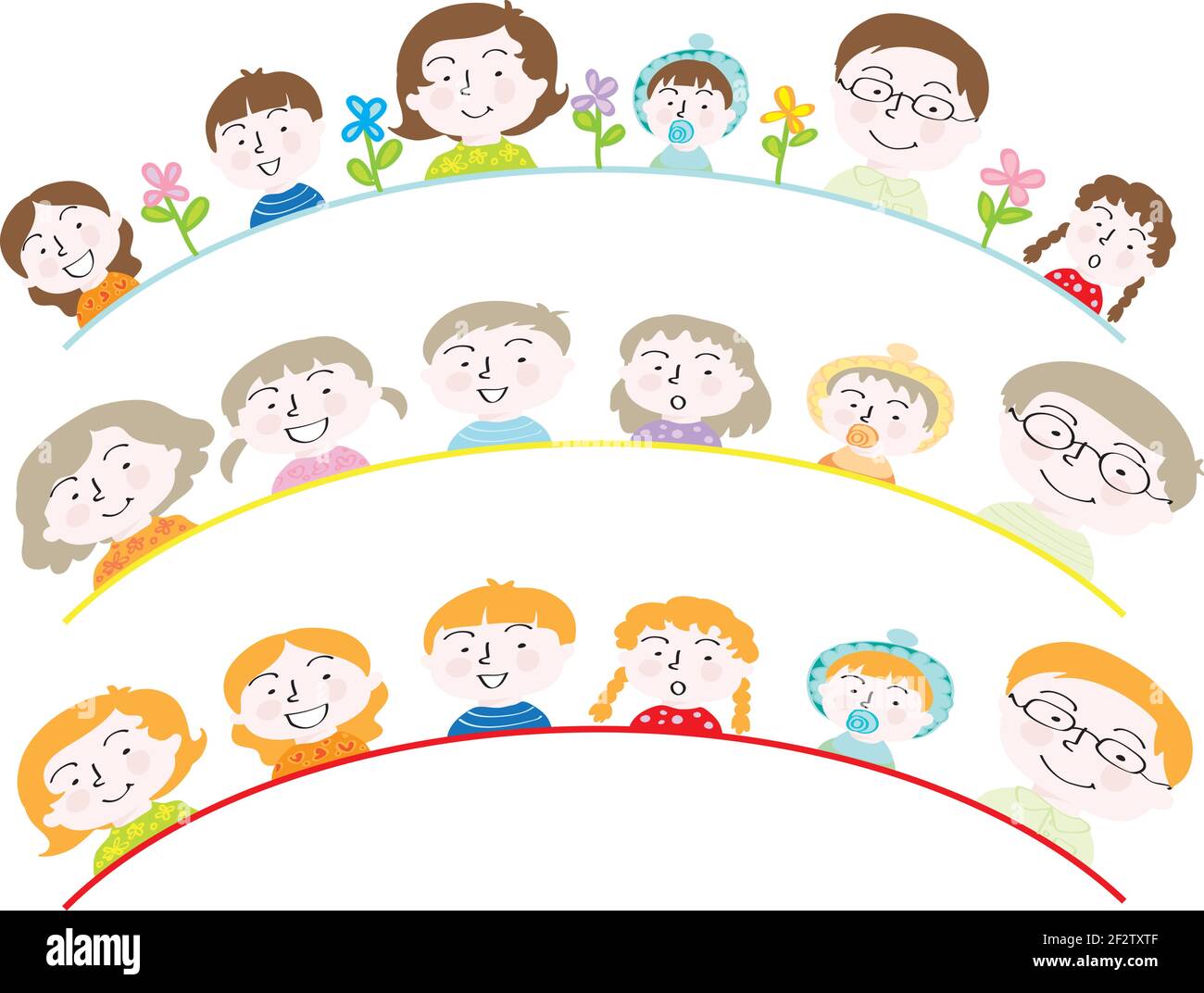 vector cartoon family border frame card background Stock Vector Image ...