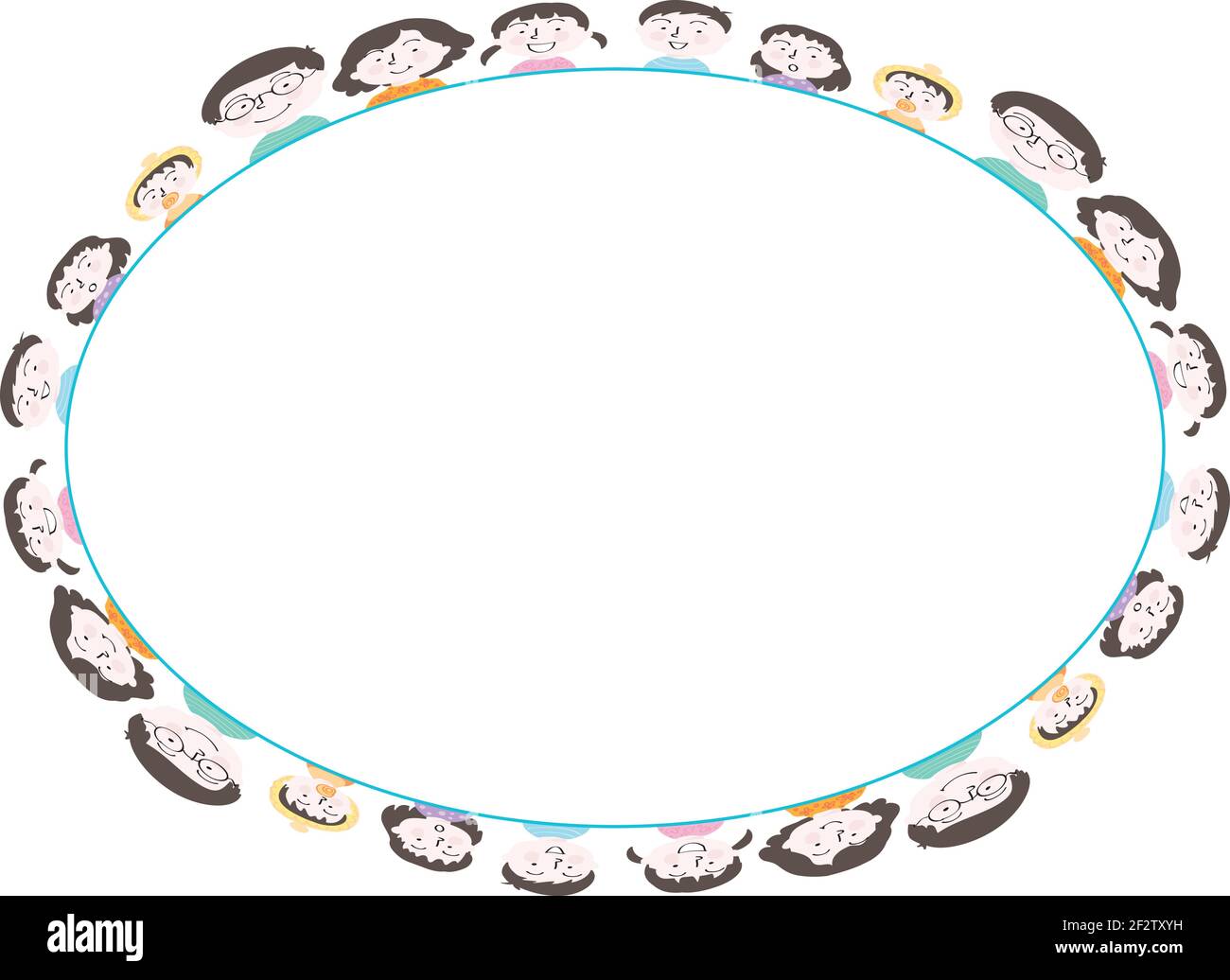 vector cartoon family border frame card background Stock Vector Image ...