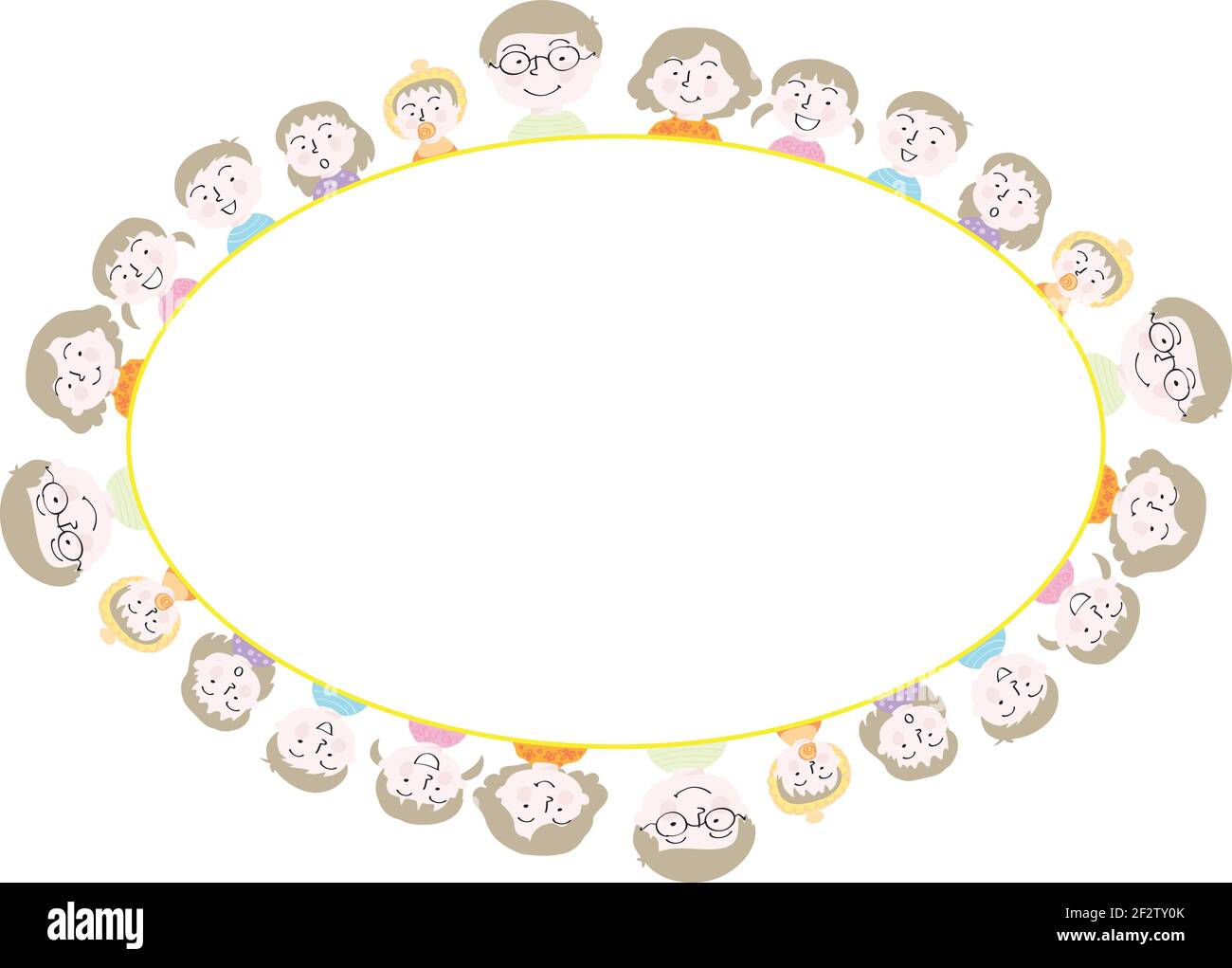 vector cartoon family border frame card background Stock Vector Image ...