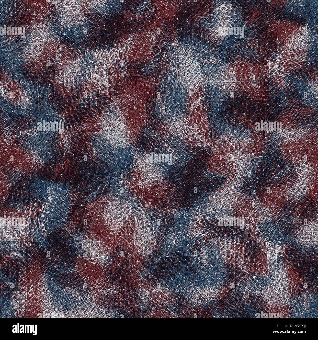 Seamless geo pattern in red blue black white Stock Photo - Alamy