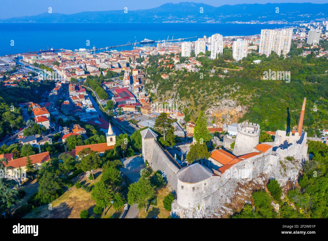 Aerial view of Rijeka with Trsat fortress, Croatia Stock Photo - Alamy