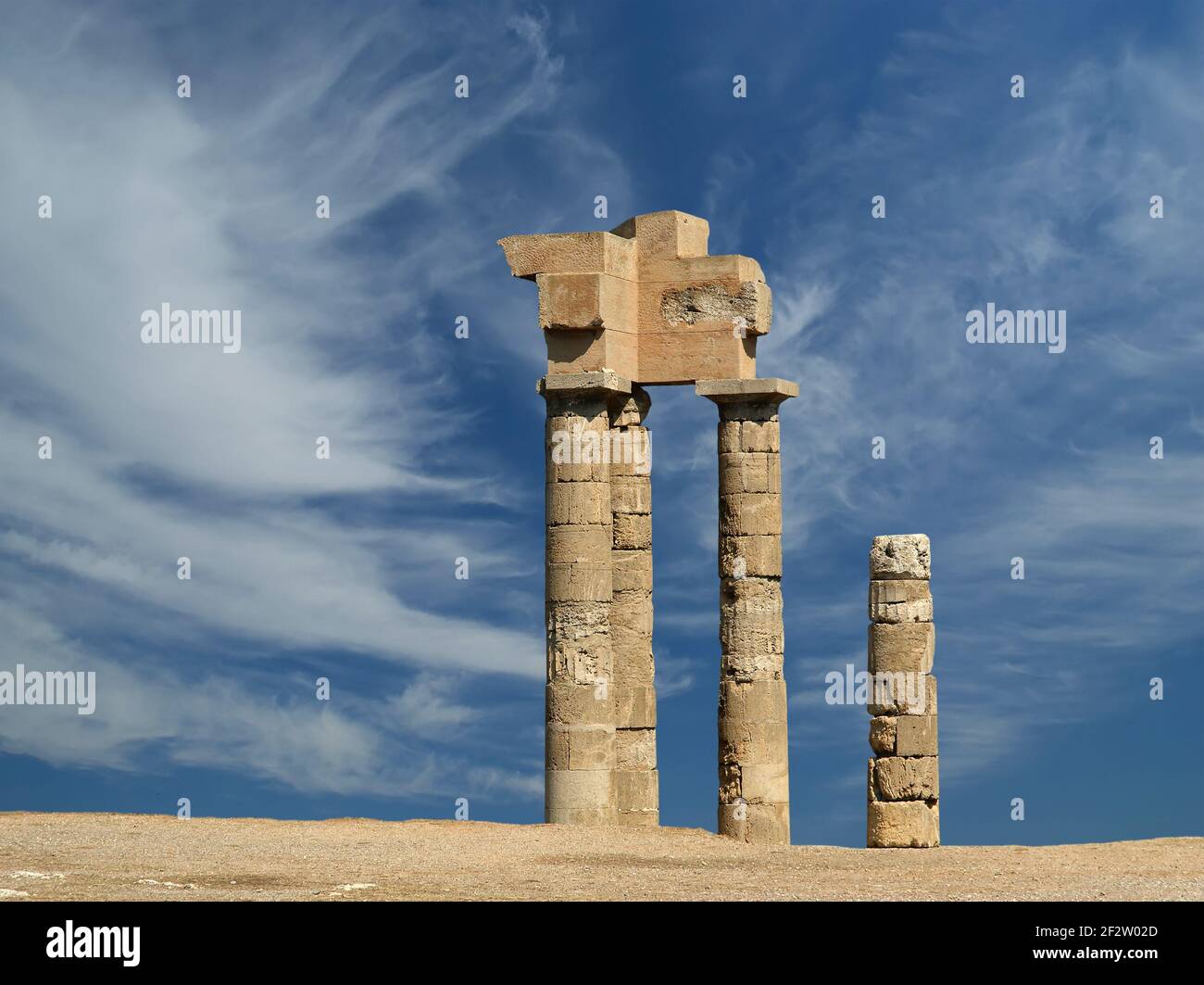 Apollo Temple at the Acropolis of Rhodes, Greece Stock Photo - Alamy