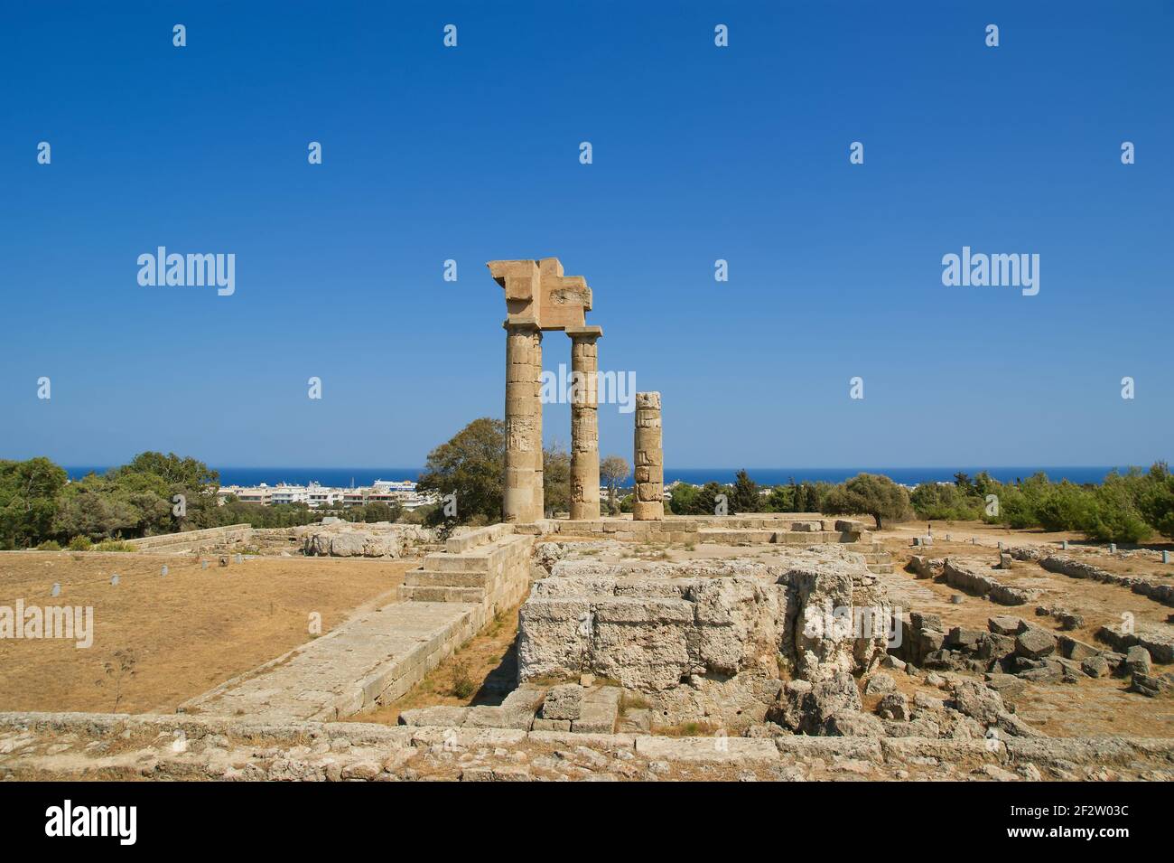 Apollo Temple at the Acropolis of Rhodes, Greece Stock Photo - Alamy