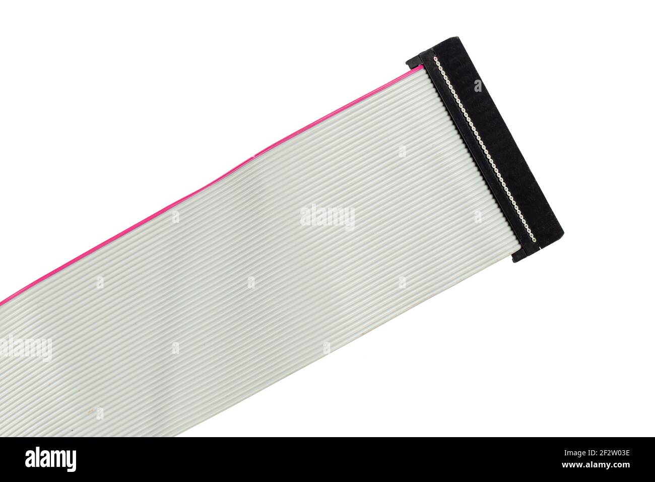 IDE computer cable on white background. ATA, PATA. Old computer Stock ...