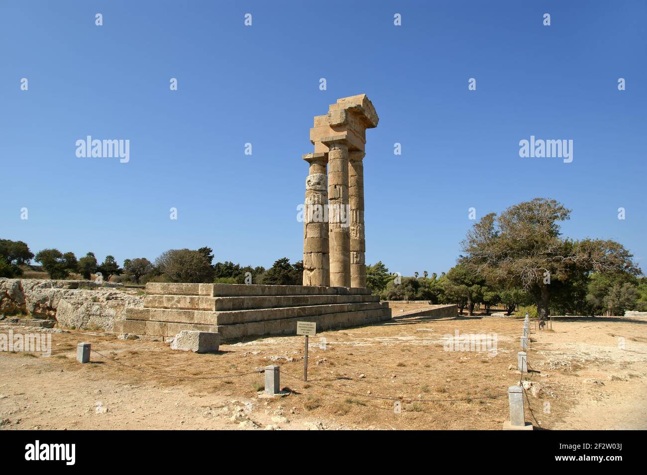 Apollo Temple at the Acropolis of Rhodes, Greece Stock Photo - Alamy