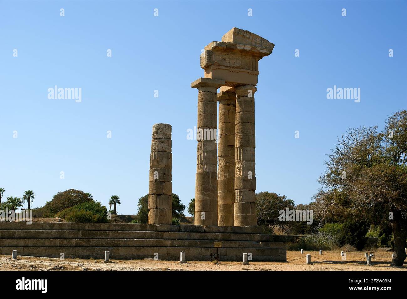 Apollo Temple at the Acropolis of Rhodes, Greece Stock Photo - Alamy