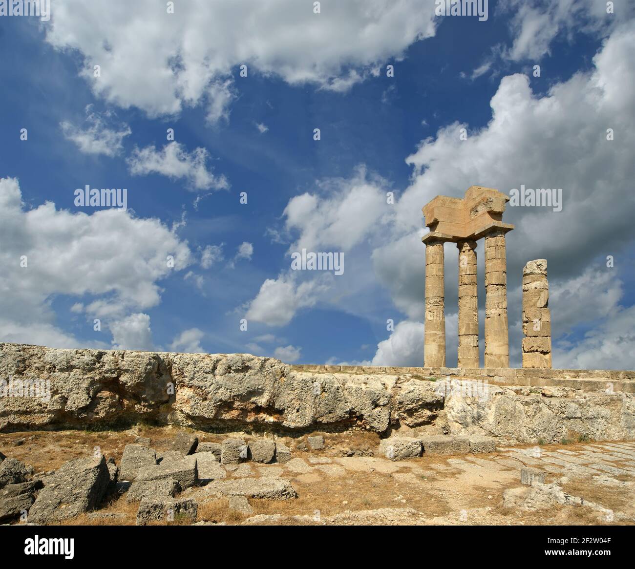 Apollo Temple at the Acropolis of Rhodes, Greece Stock Photo - Alamy