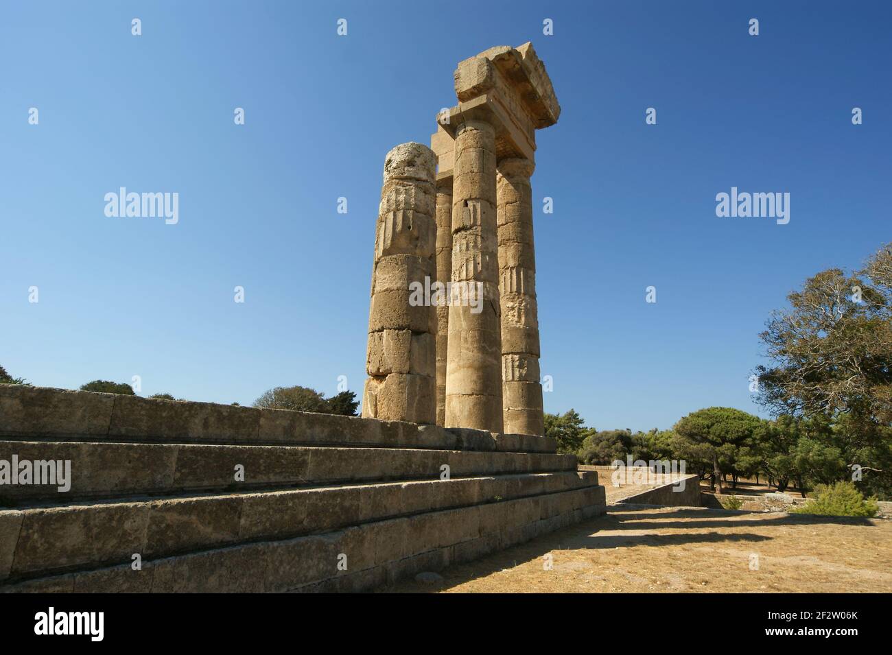 Apollo Temple at the Acropolis of Rhodes, Greece Stock Photo - Alamy