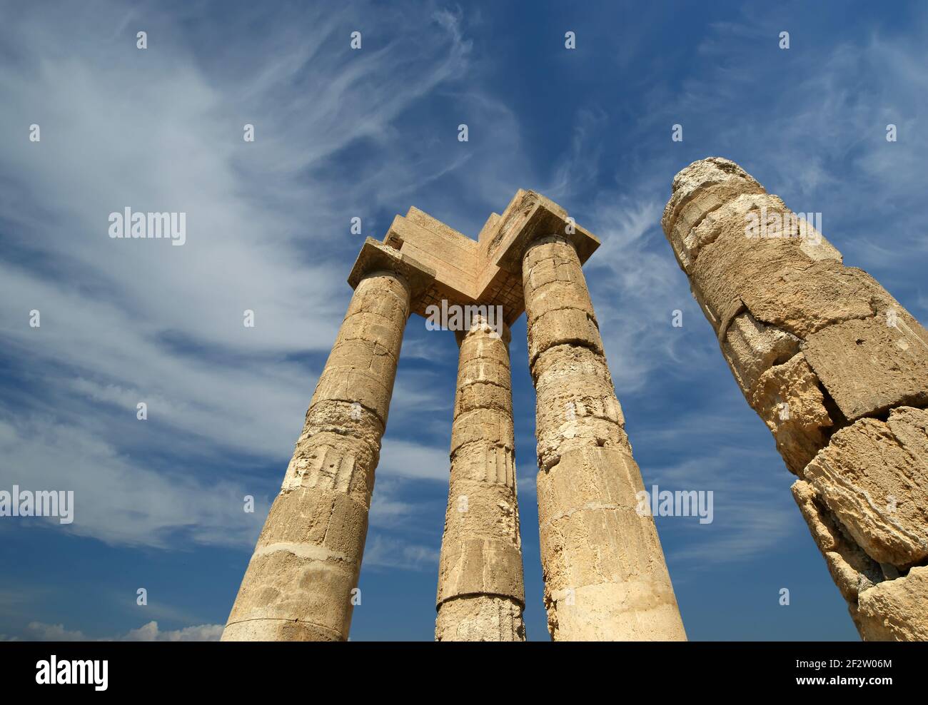 Apollo Temple at the Acropolis of Rhodes, Greece Stock Photo - Alamy