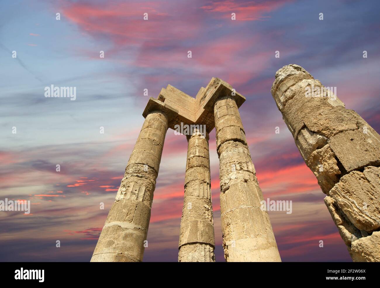 Apollo Temple at the Acropolis of Rhodes, Greece Stock Photo - Alamy