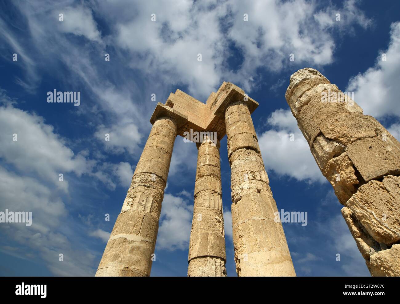 Apollo Temple at the Acropolis of Rhodes, Greece Stock Photo - Alamy