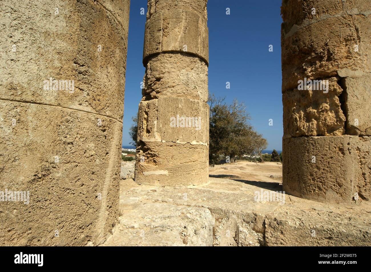Apollo Temple at the Acropolis of Rhodes, Greece Stock Photo - Alamy
