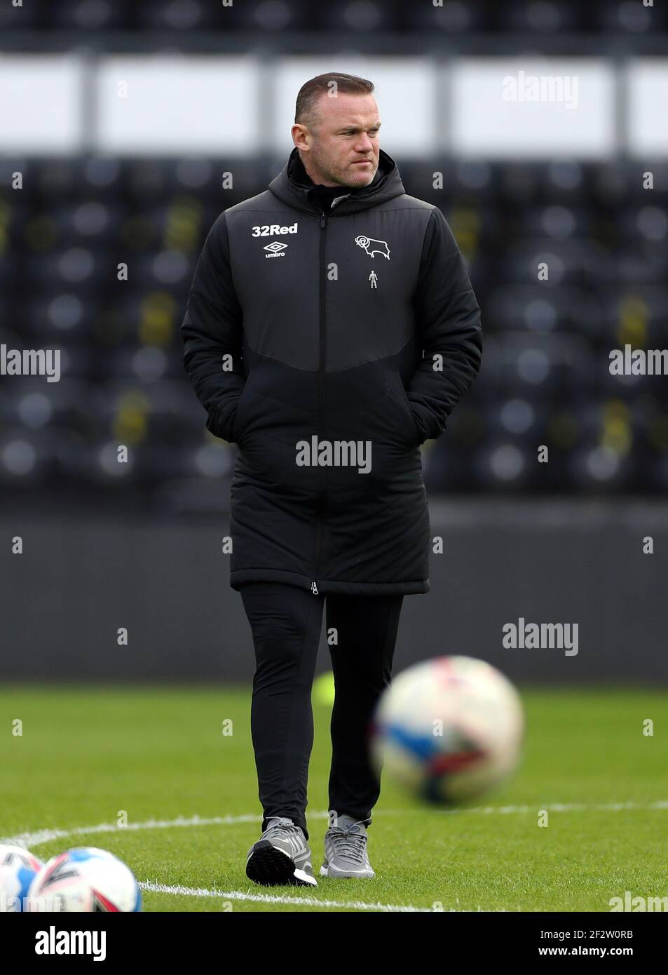 Derby County manager Wayne Rooney before the Sky Bet Championship match ...