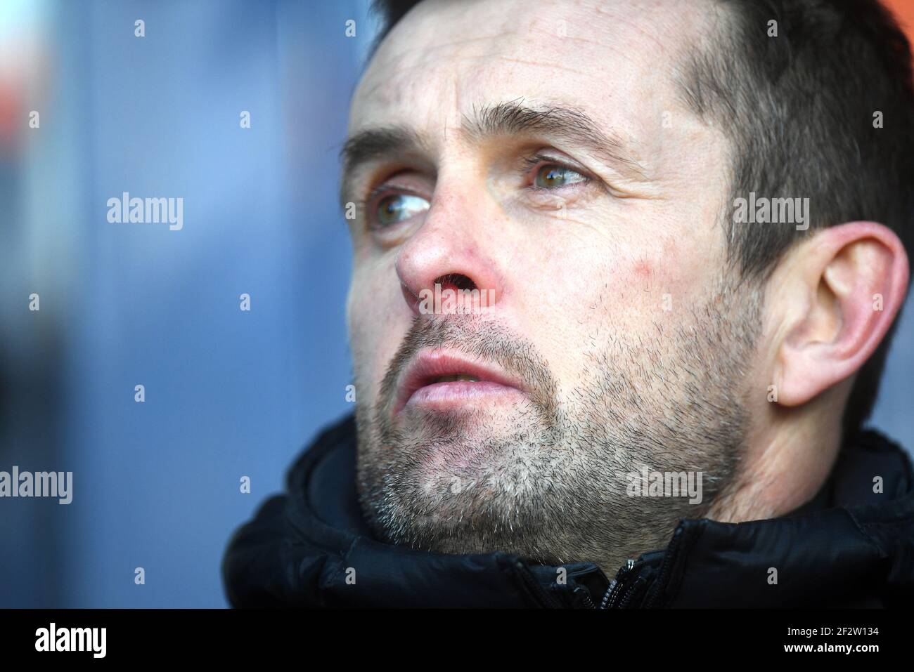 Luton Town manager Nathan Jones reacts after the final whistle during ...