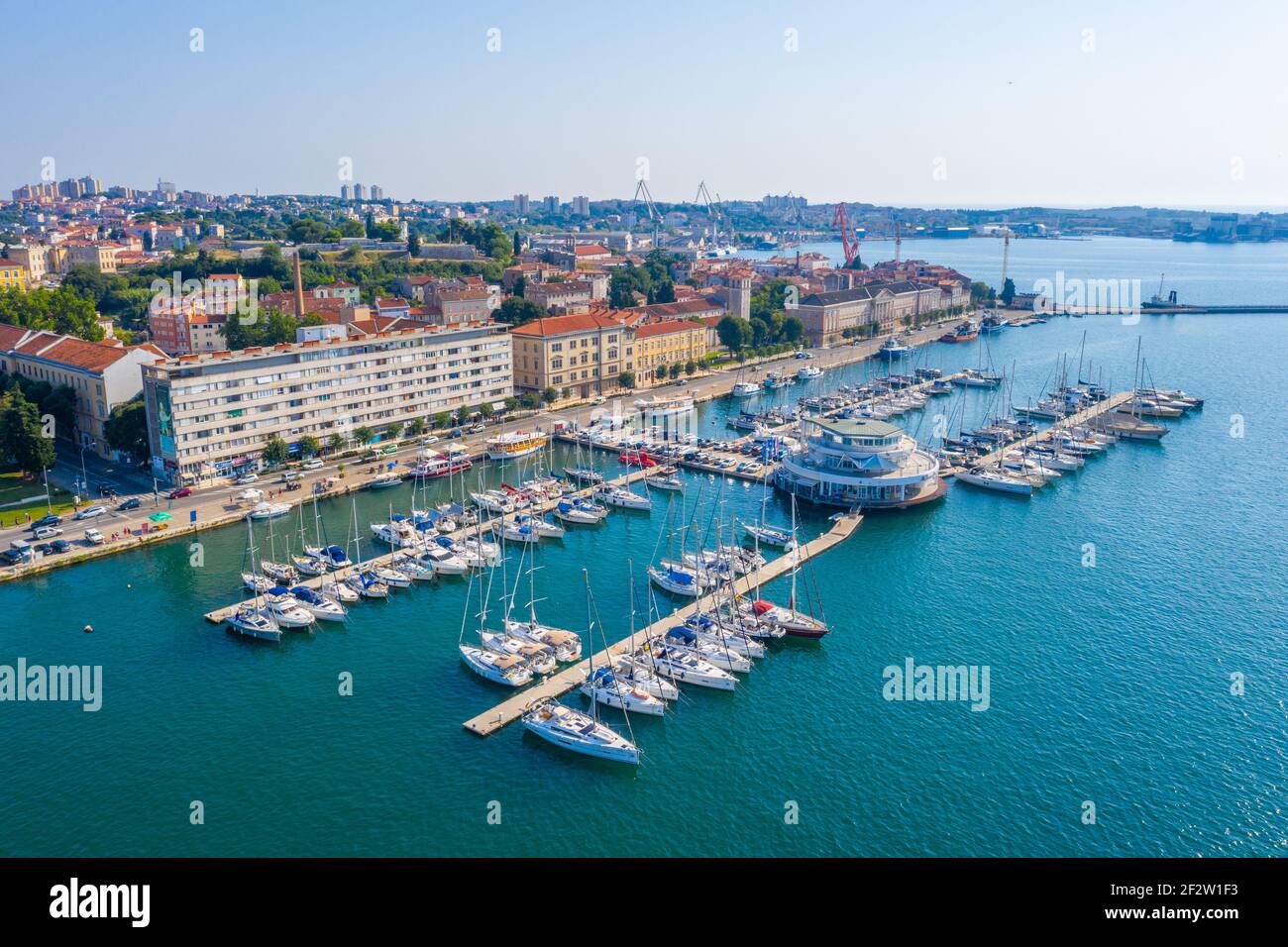 Boats mooring at port of Pula, Croatia Stock Photo - Alamy