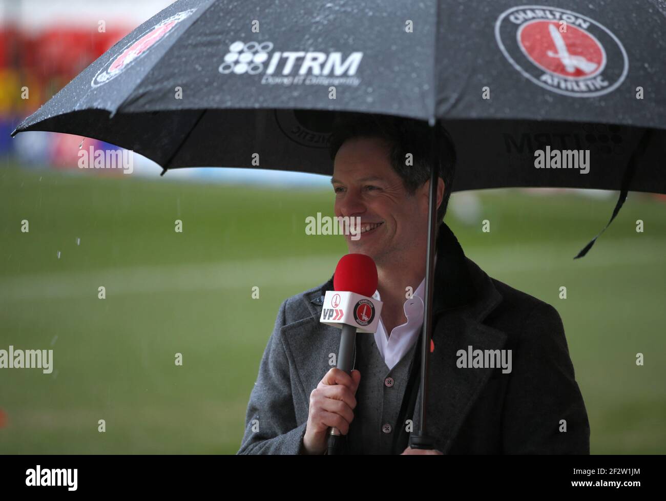 Valley Pass presenter Scott Minto before the Sky Bet League One match ...