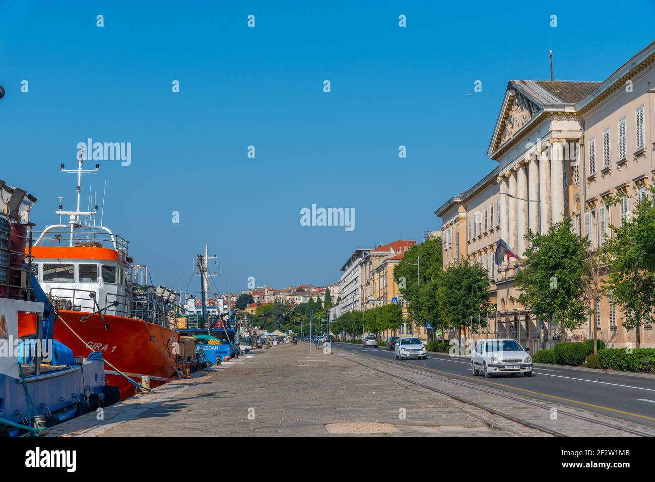 Boats mooring at port of Pula, Croatia Stock Photo - Alamy