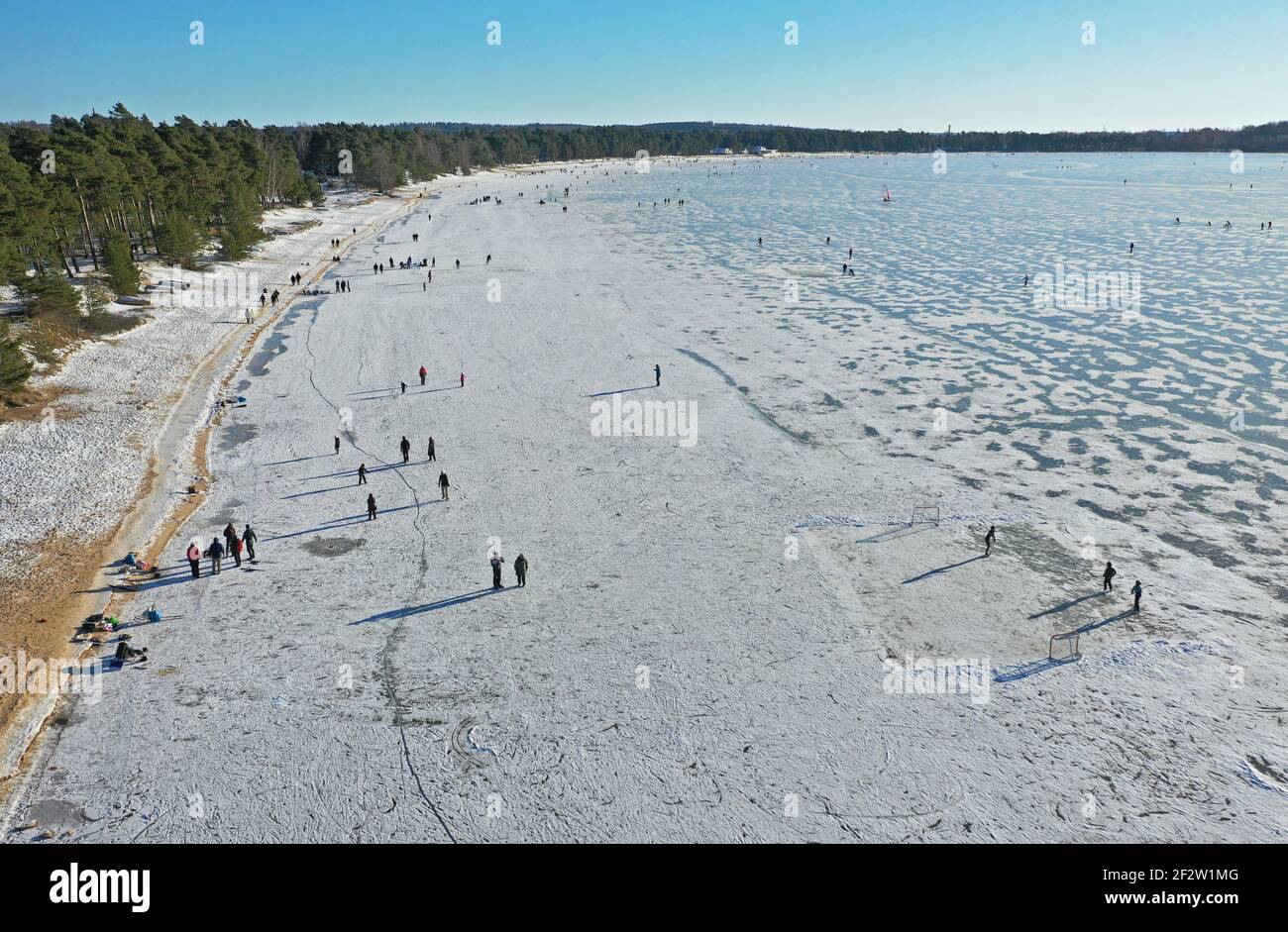 MOTALA, SWEDEN- 14 FEBRUARY 2021: Many took the opportunity to use the ...