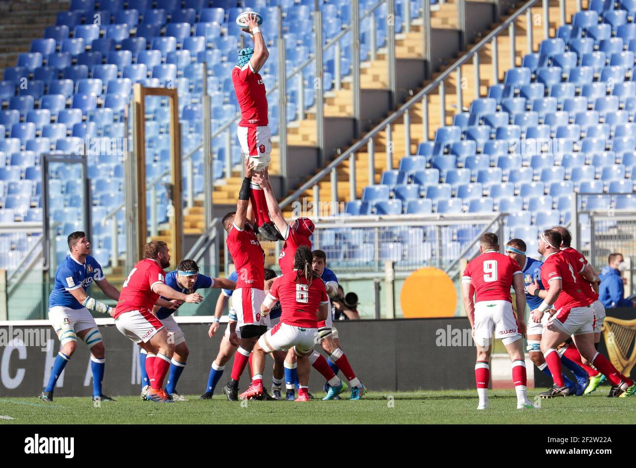Stadio Olimpico, Rome, Italy, 13 Mar 2021, touche Wales during 2021 ...