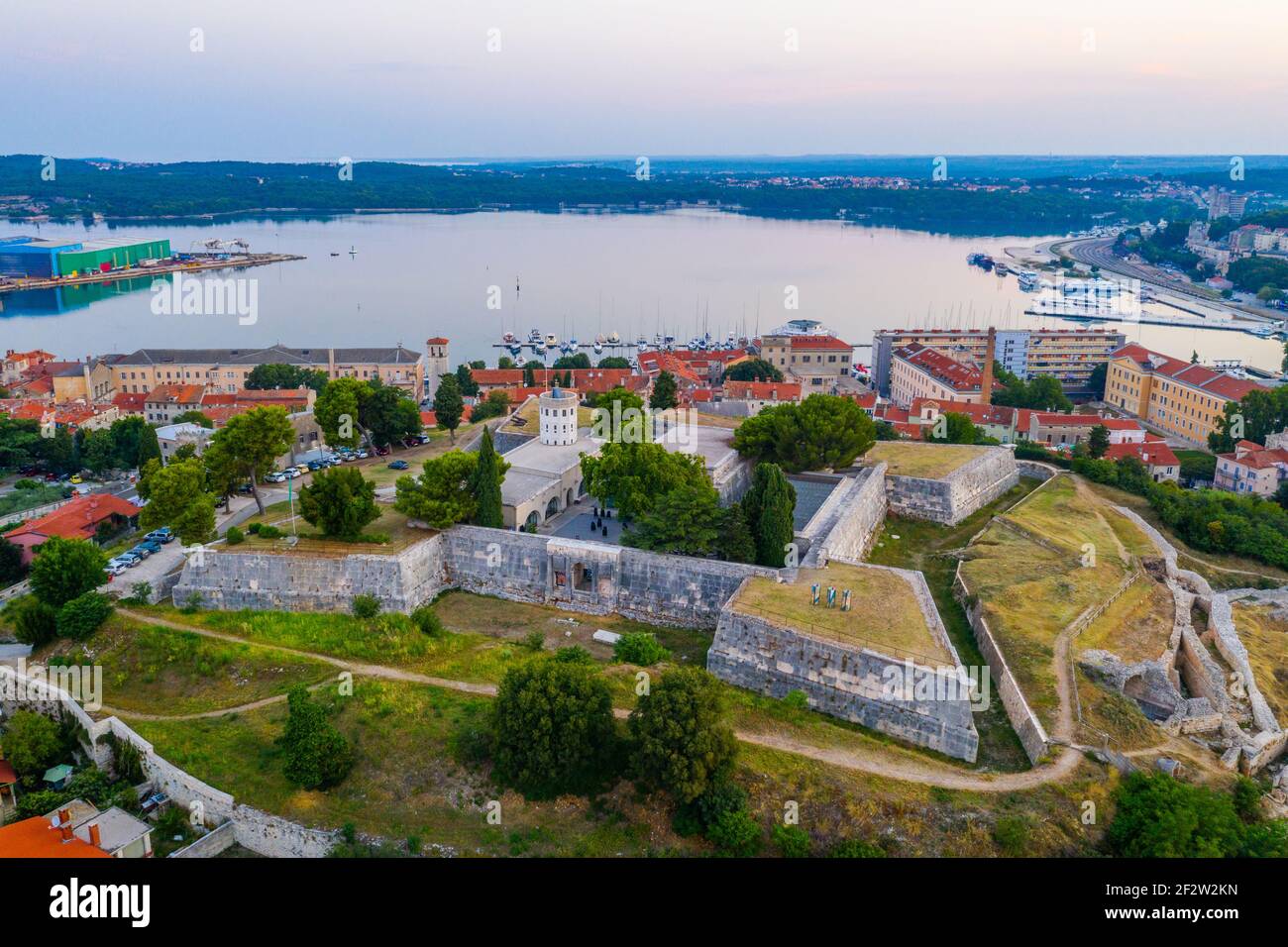 Aerial view of Fortress Kastel in Croatian town Pula Stock Photo - Alamy