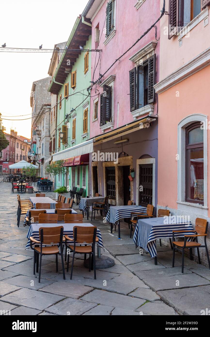 Sunrise view of a pedestrian street in Pula, Croatia Stock Photo - Alamy