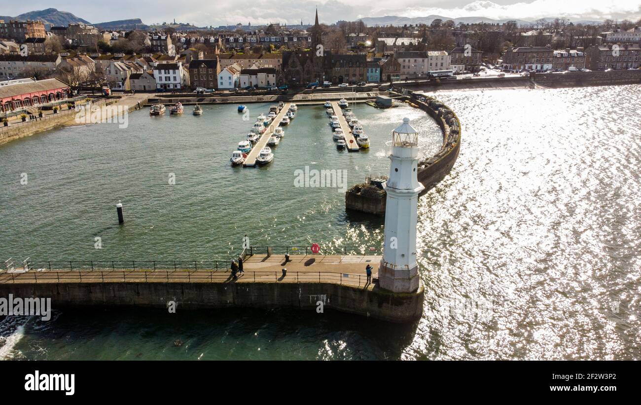 Aerial view of Newhaven harbour in Edinburgh, Newhaven was designated a ...