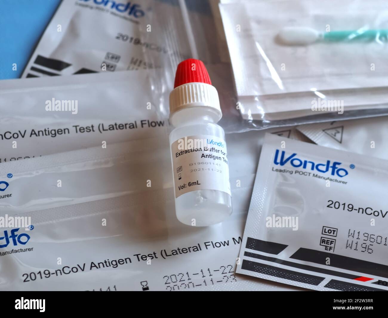 Wondfo Covid-19 or Corona Antigen Test for quick testing Stock Photo ...