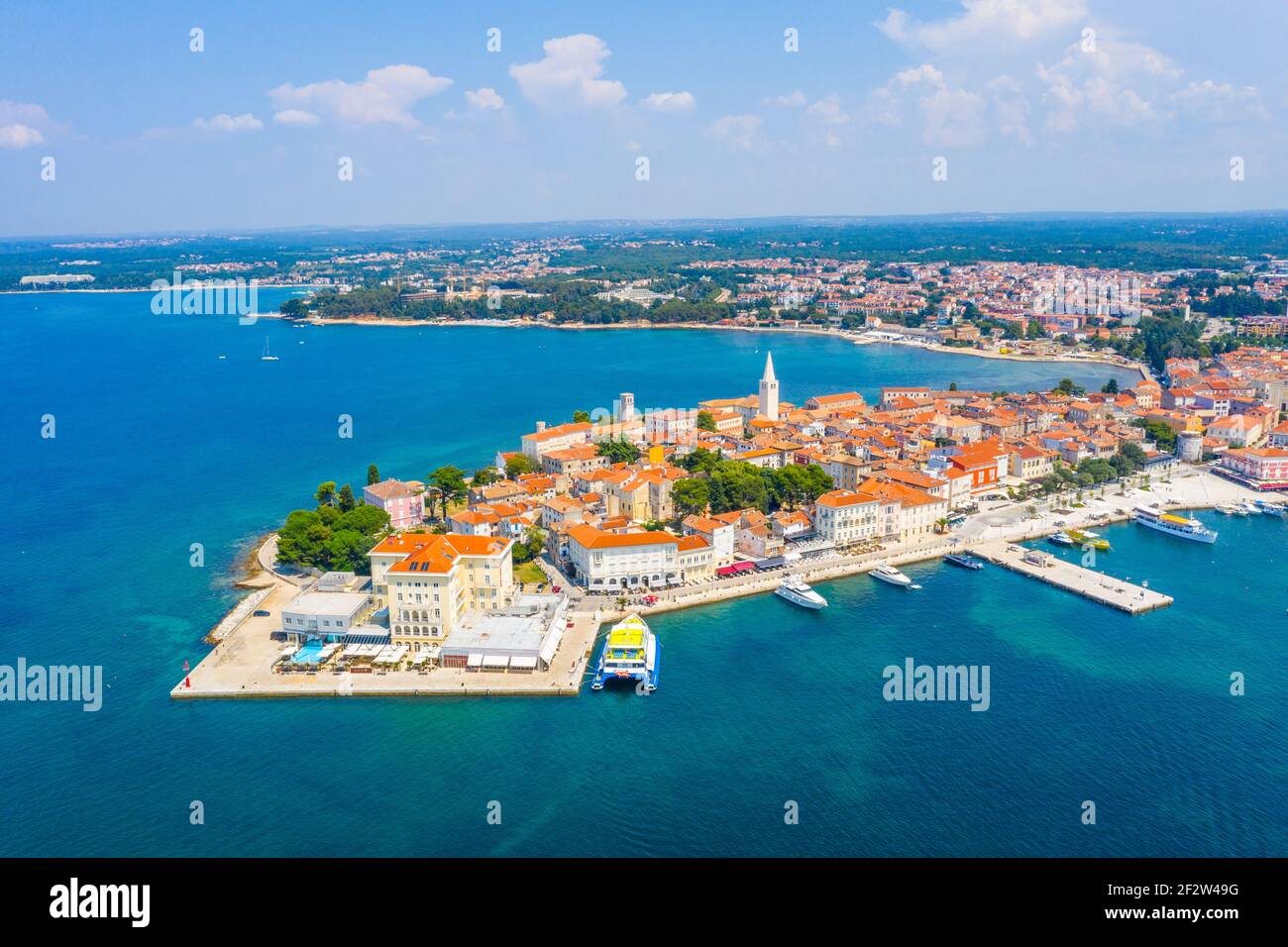 Aerial view of Croatian town Porec Stock Photo - Alamy