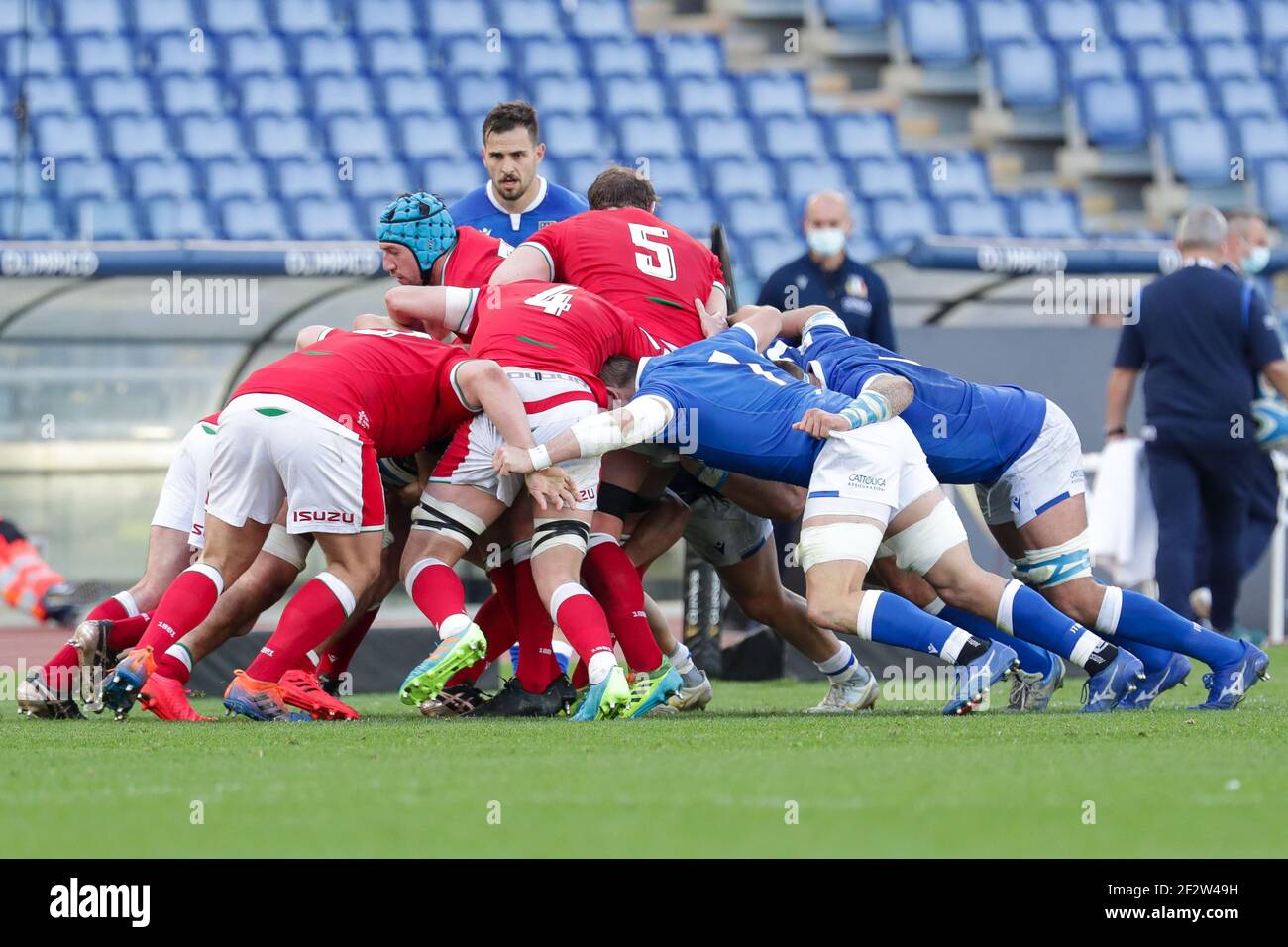 Stadio Olimpico, Rome, Italy, 13 Mar 2021, maul Wales during 2021 ...