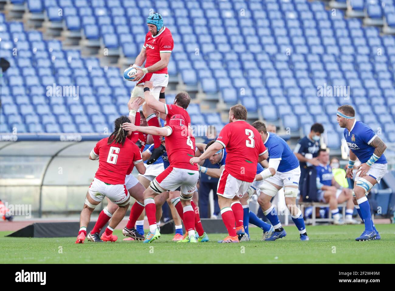 Stadio Olimpico, Rome, Italy, 13 Mar 2021, touche Wales during 2021 ...