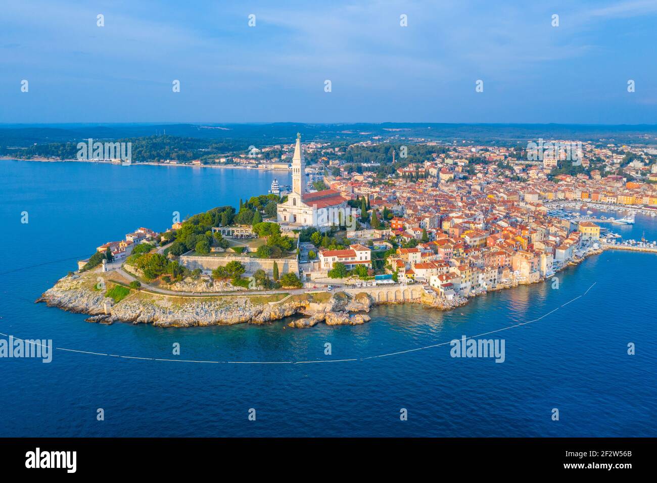 Sunset aerial view of Croatian town Rovinj Stock Photo - Alamy