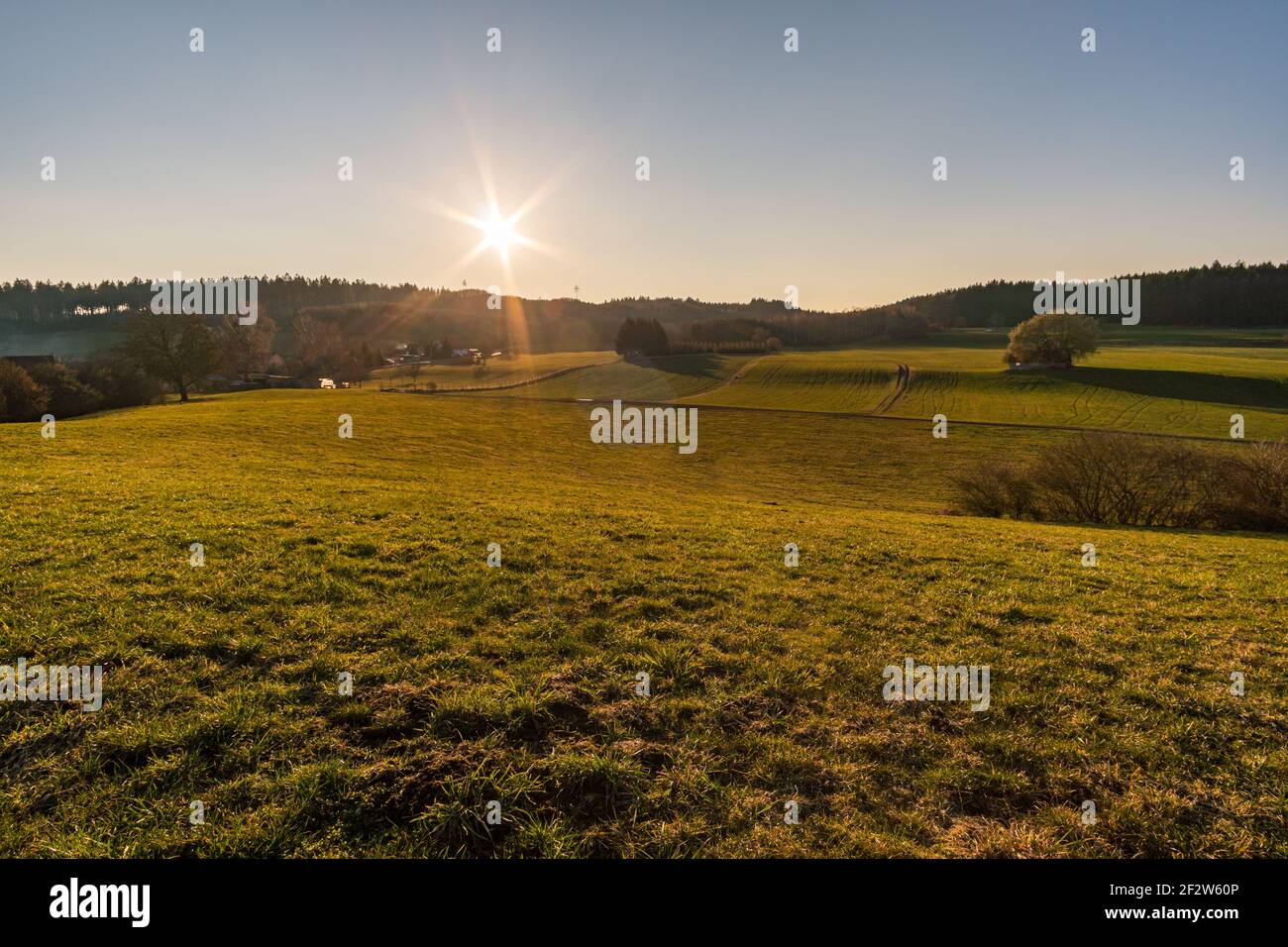 The idyllic village of Grund near Wolfegg next to the Altdorf Forest ...