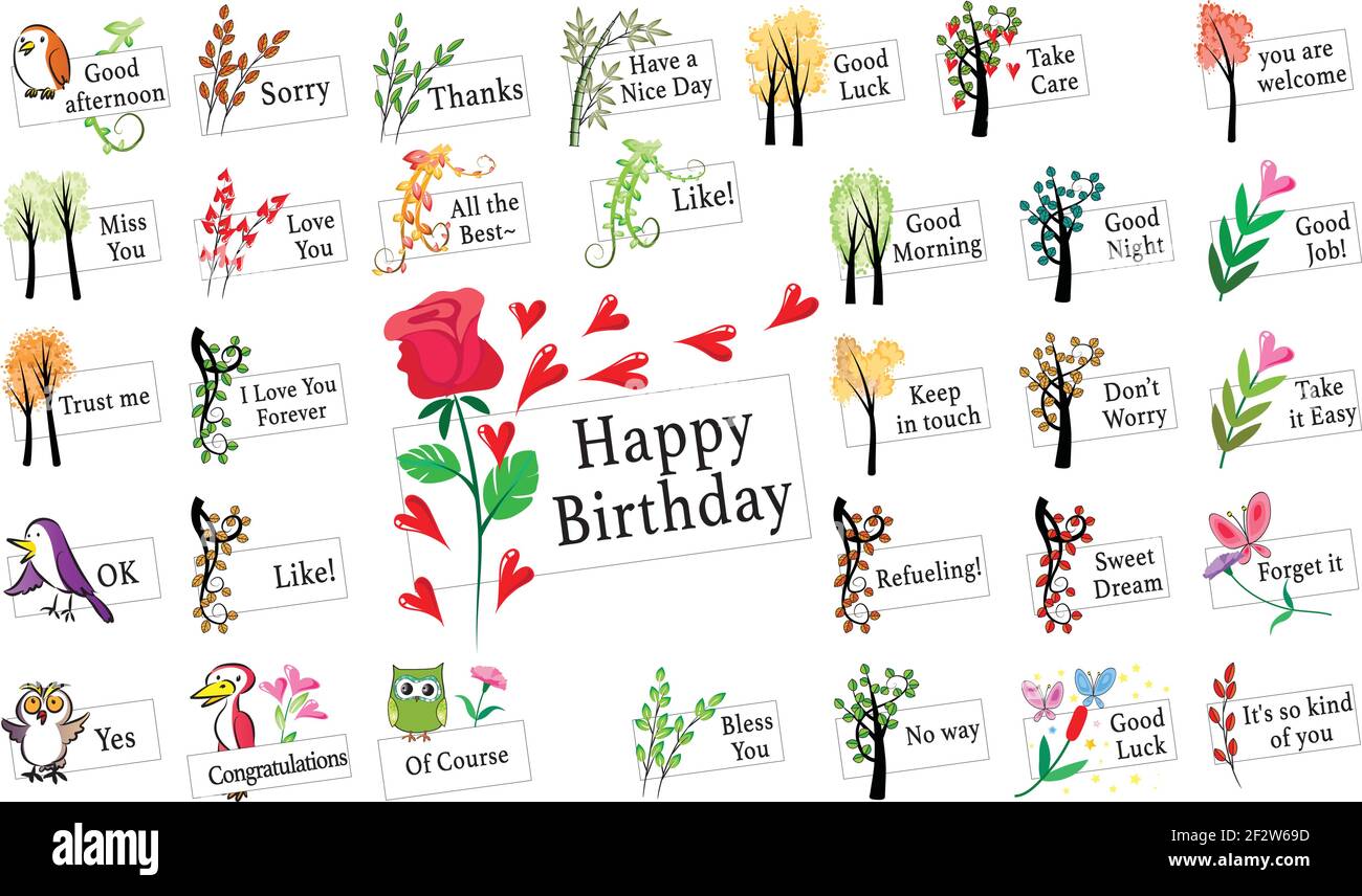 greeting card set Stock Vector Image & Art - Alamy