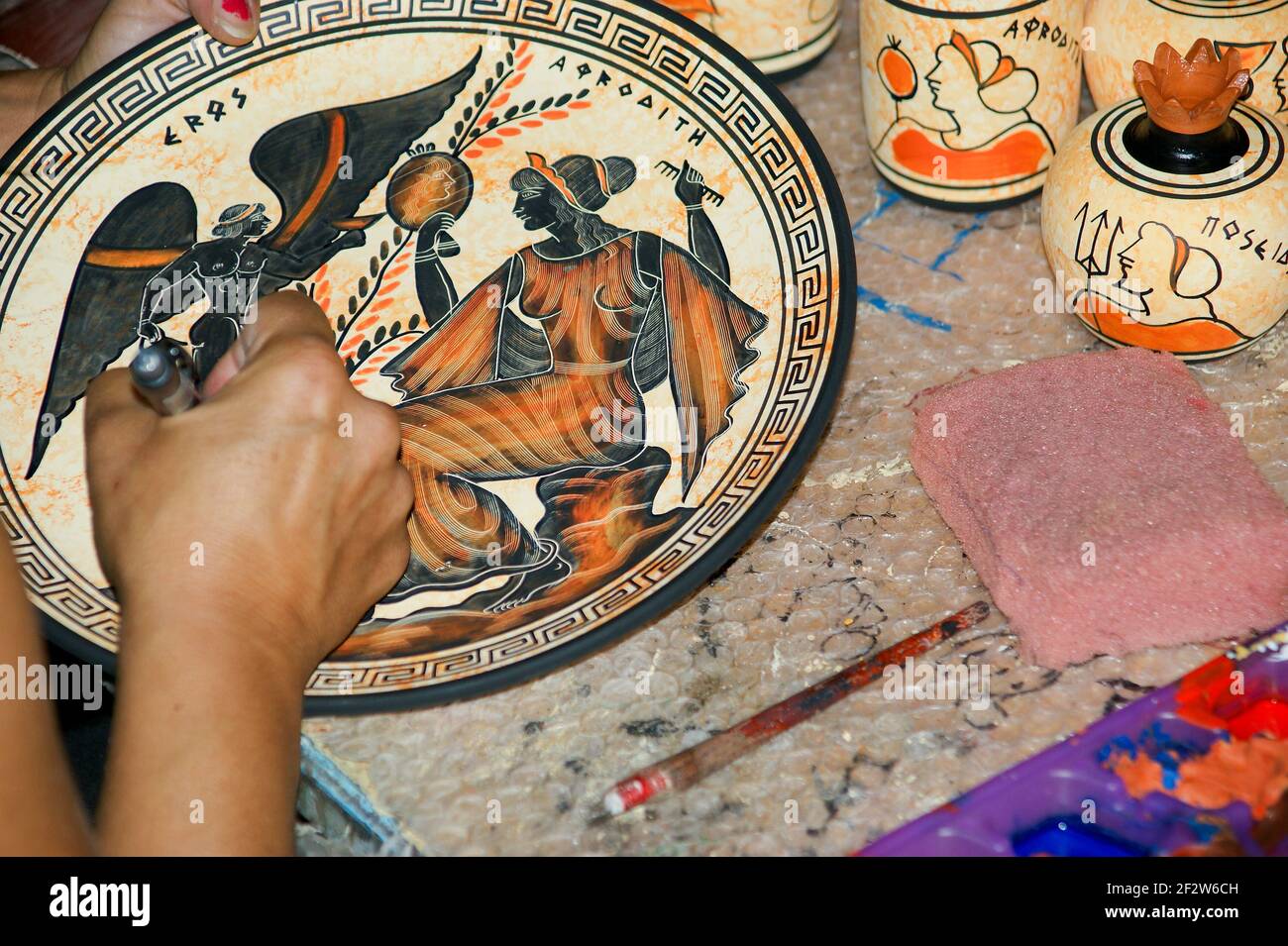 pottery by making copies of ancient Greek vases Stock Photo - Alamy