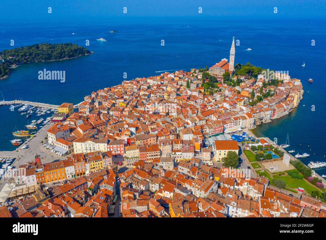 aerial view of Croatian town Rovinj Stock Photo - Alamy