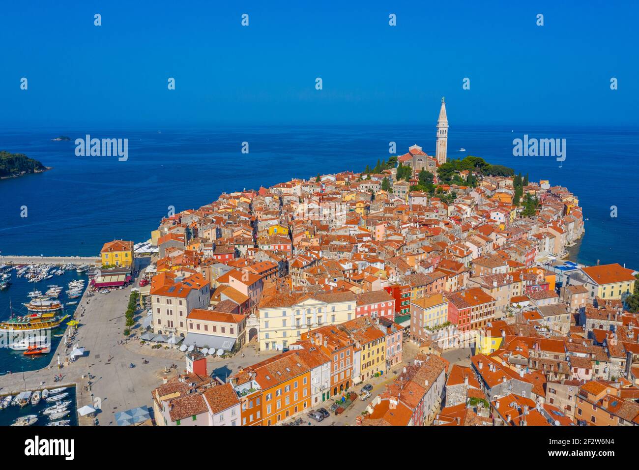 aerial view of Croatian town Rovinj Stock Photo - Alamy
