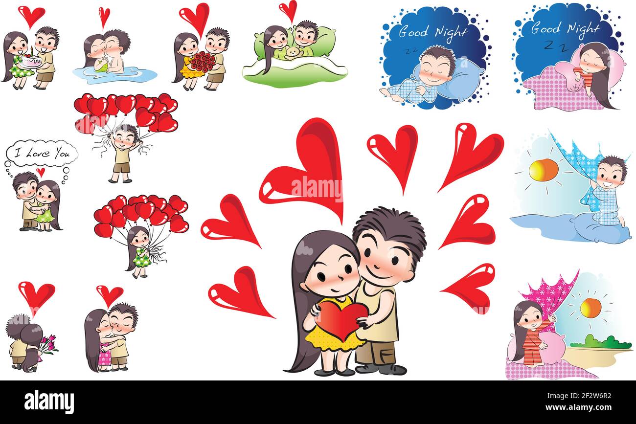 cartoon lover set Stock Vector Image & Art - Alamy