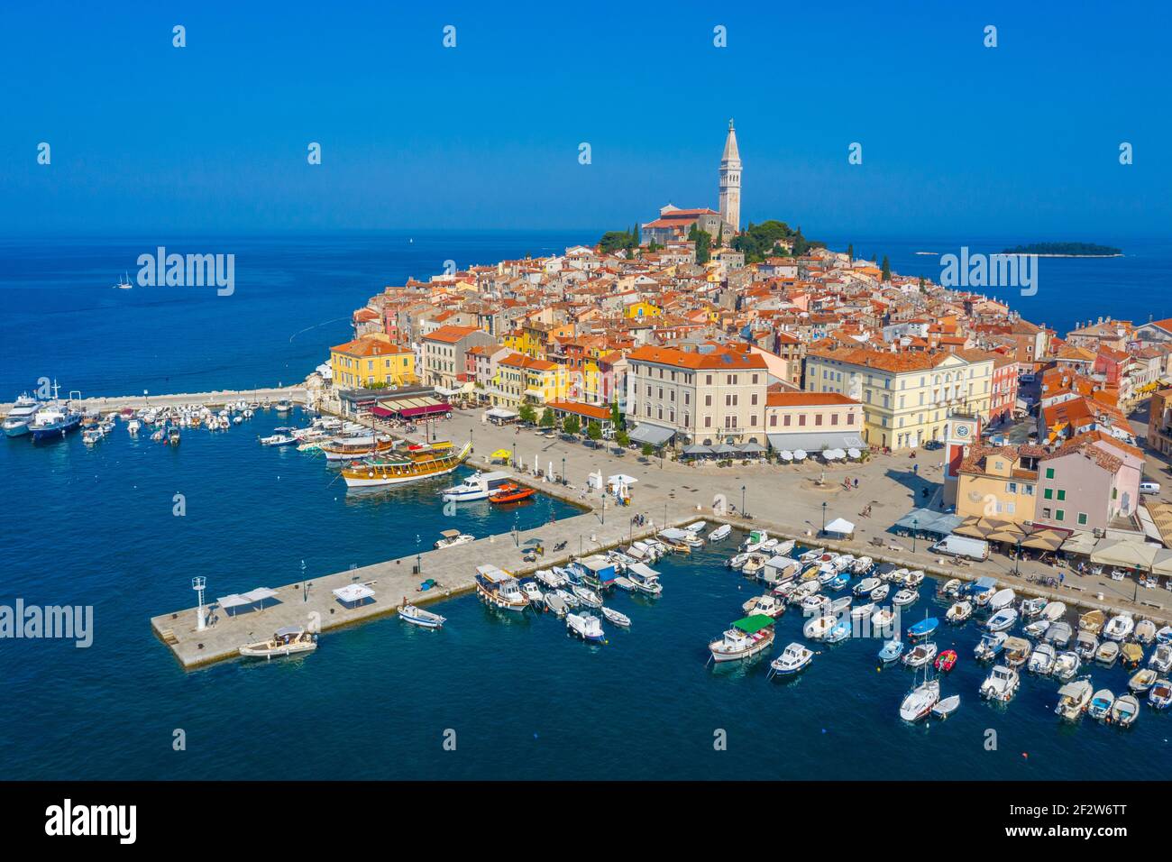 aerial view of Croatian town Rovinj Stock Photo - Alamy
