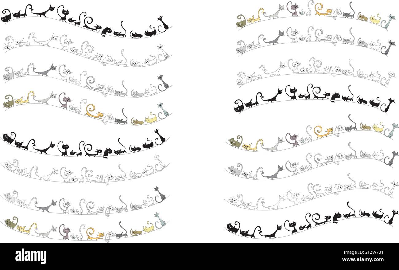 cat action set background Stock Vector Image & Art - Alamy